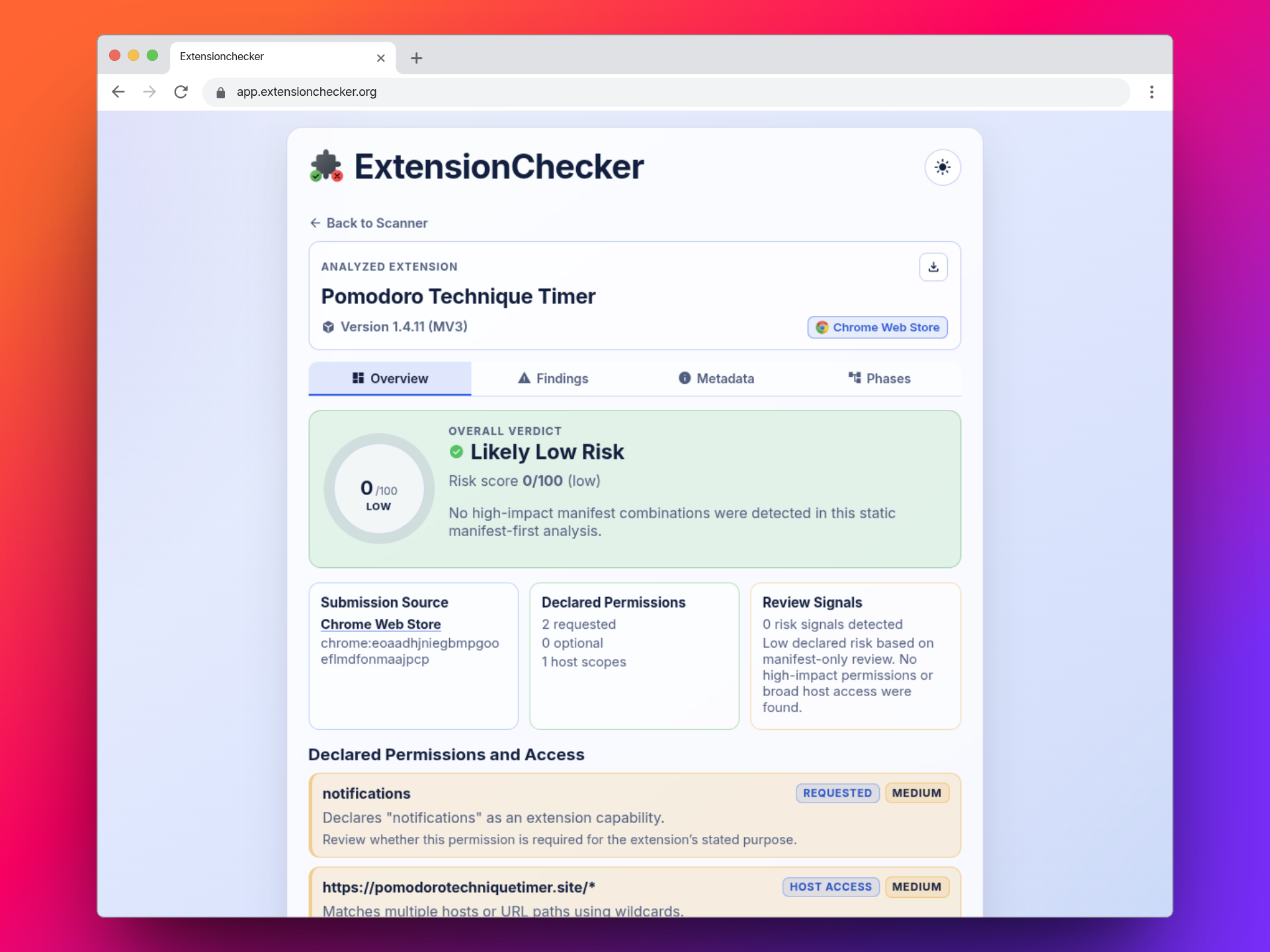 ExtensionChecker | Check Browser Extension Risk Fast